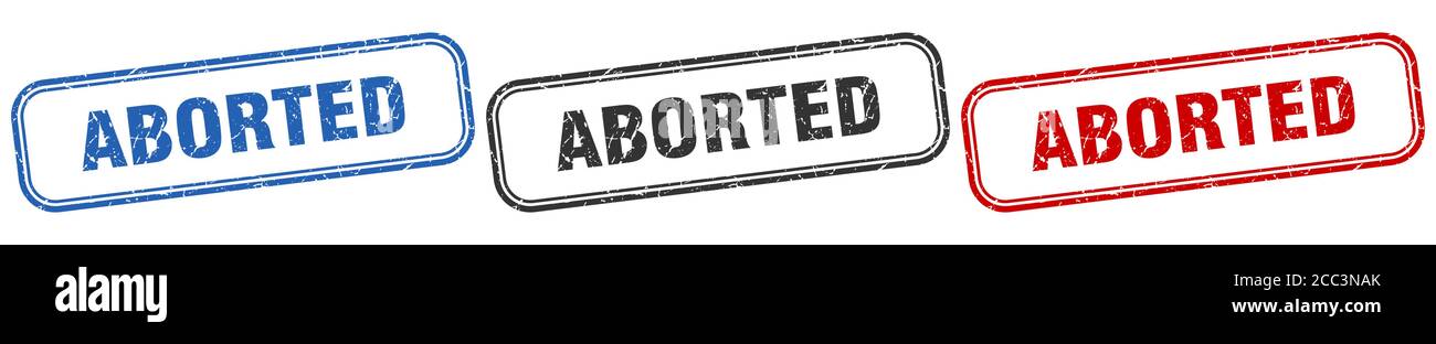 aborted square isolated sign set. aborted stamp Stock Vector Image ...