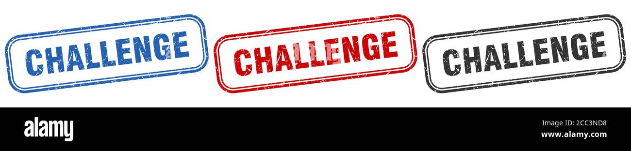 challenge square isolated sign set. challenge stamp Stock Vector Image ...