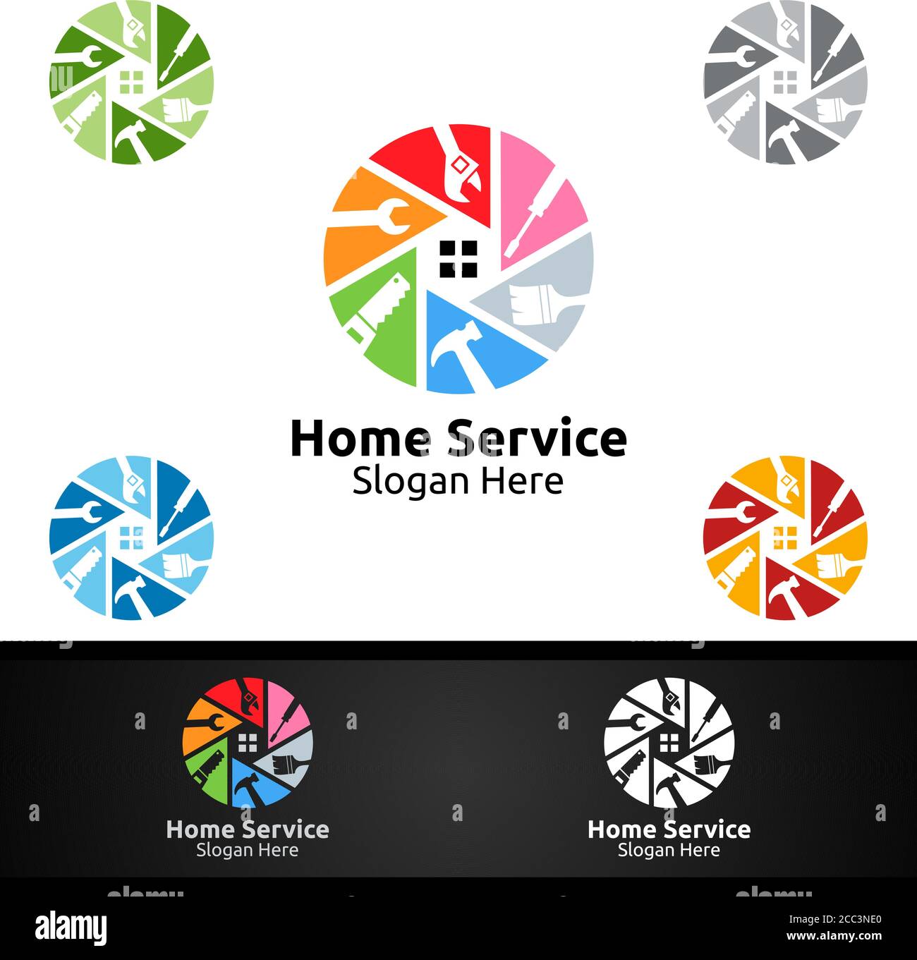 Real Estate and Fix Home Repair Services Logo Design Stock Vector Image ...