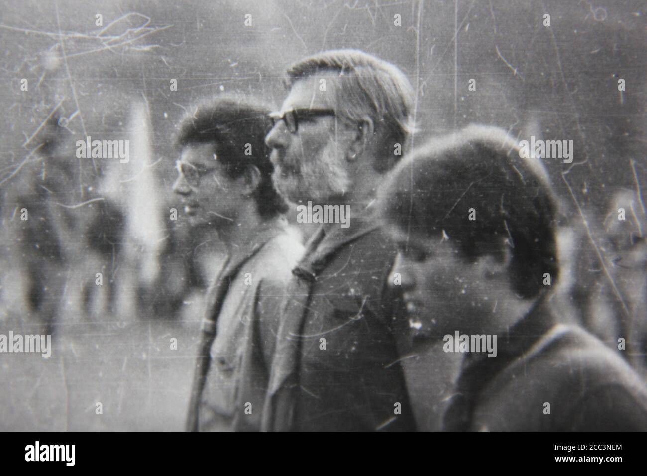 Fine 1970s vintage black and white photography of boy scouts standing ...