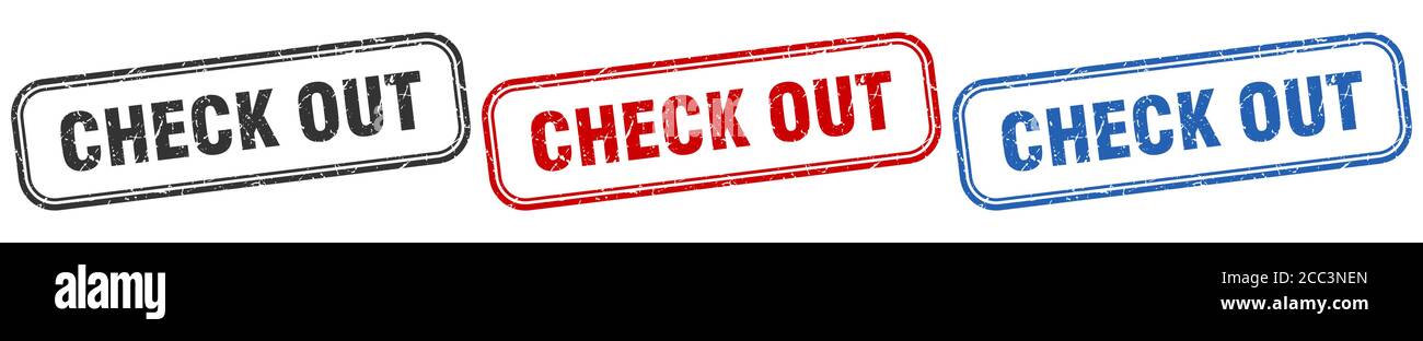 check out square isolated sign set. check out stamp Stock Vector Image ...