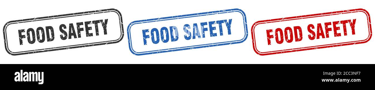 food safety square isolated sign set. food safety stamp Stock Vector ...