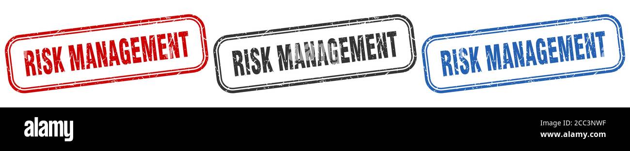 risk management square isolated sign set. risk management stamp Stock ...