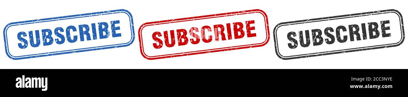 subscribe square isolated sign set. subscribe stamp Stock Vector Image ...