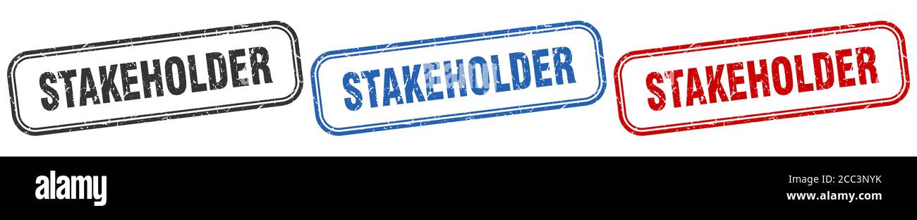 stakeholder square isolated sign set. stakeholder stamp Stock Vector ...