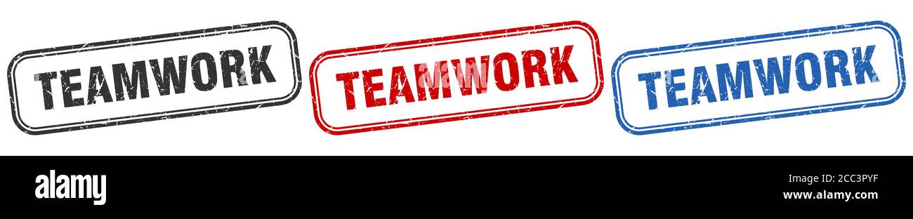 teamwork square isolated sign set. teamwork stamp Stock Vector Image ...