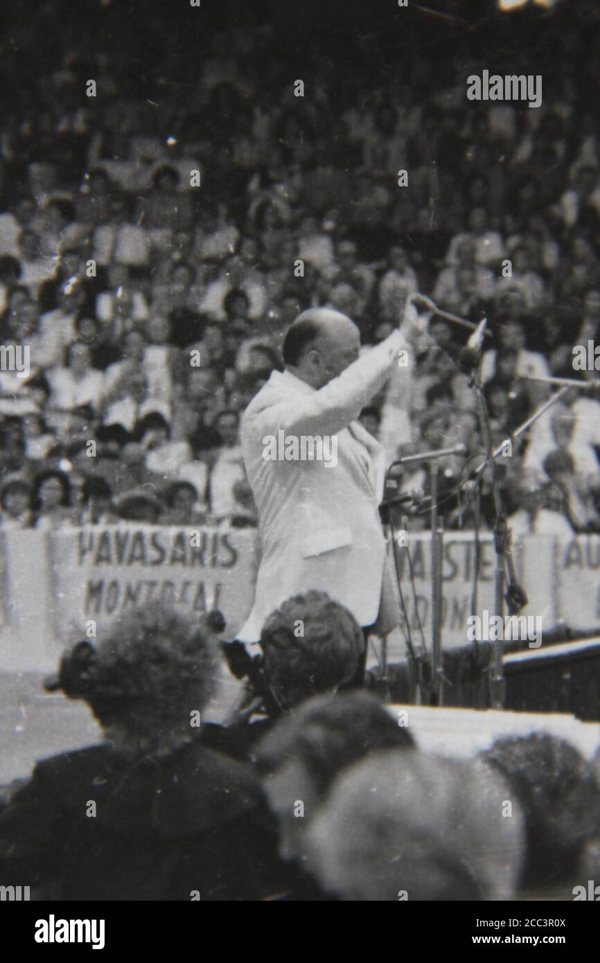 Fine 1970s vintage black and white photography of a conductor wearing a ...