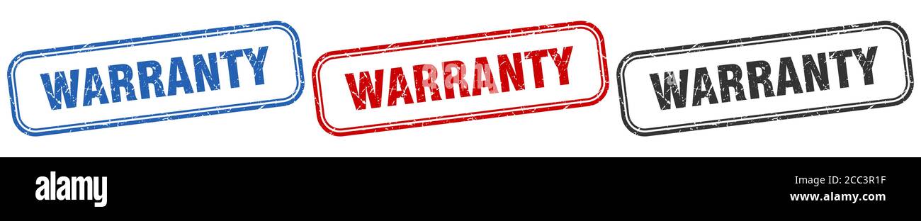warranty square isolated sign set. warranty stamp Stock Vector Image ...