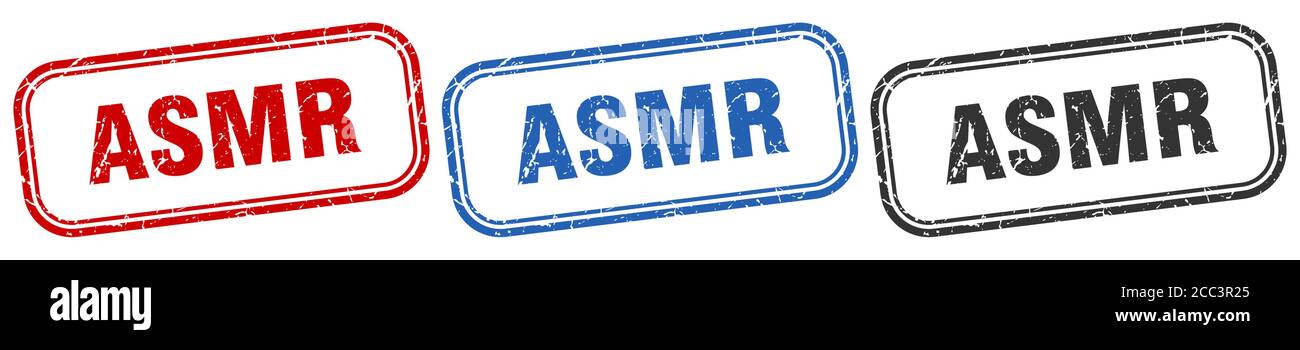 asmr square isolated sign set. asmr stamp Stock Vector Image & Art - Alamy