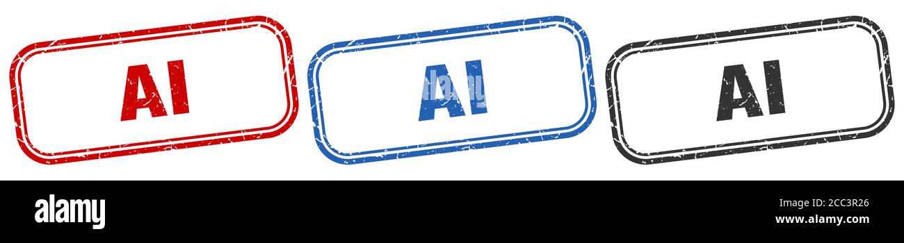 ai square isolated sign set. ai stamp Stock Vector Image & Art - Alamy