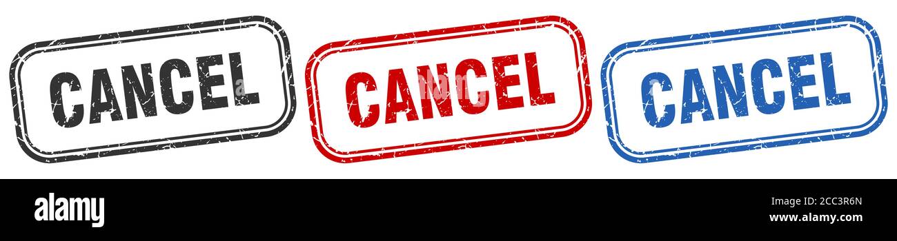 cancel square isolated sign set. cancel stamp Stock Vector Image & Art ...