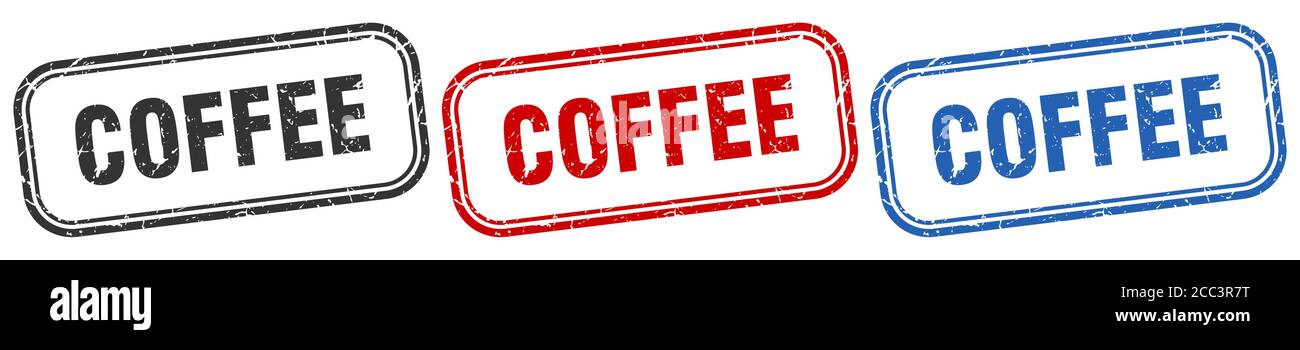 coffee square isolated sign set. coffee stamp Stock Vector Image & Art ...