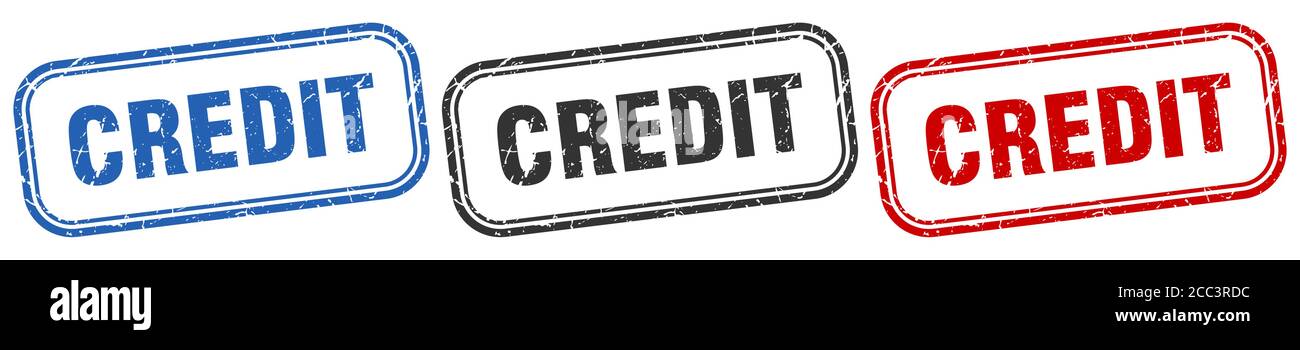 credit square isolated sign set. credit stamp Stock Vector Image & Art ...