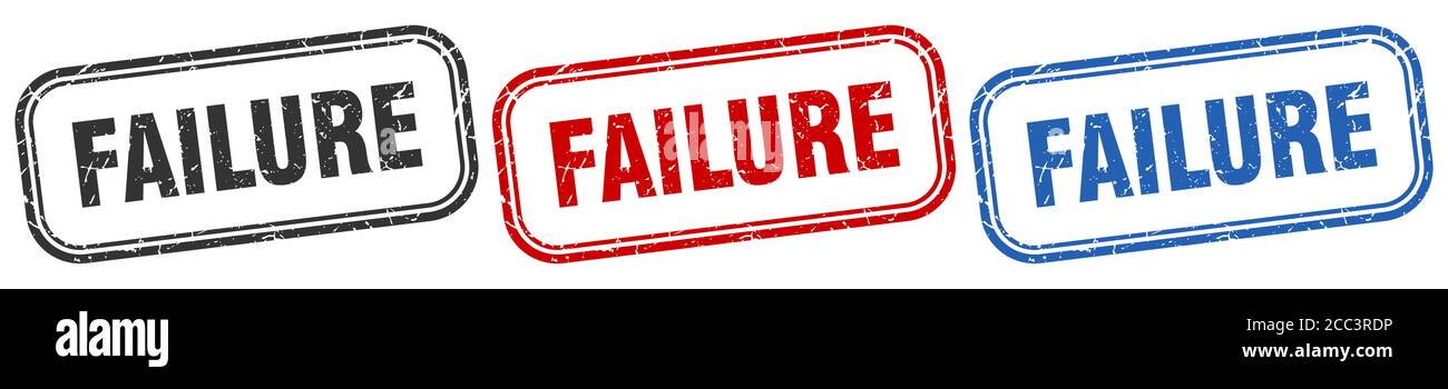 failure square isolated sign set. failure stamp Stock Vector Image ...