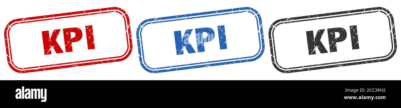 kpi square isolated sign set. kpi stamp Stock Vector Image & Art - Alamy