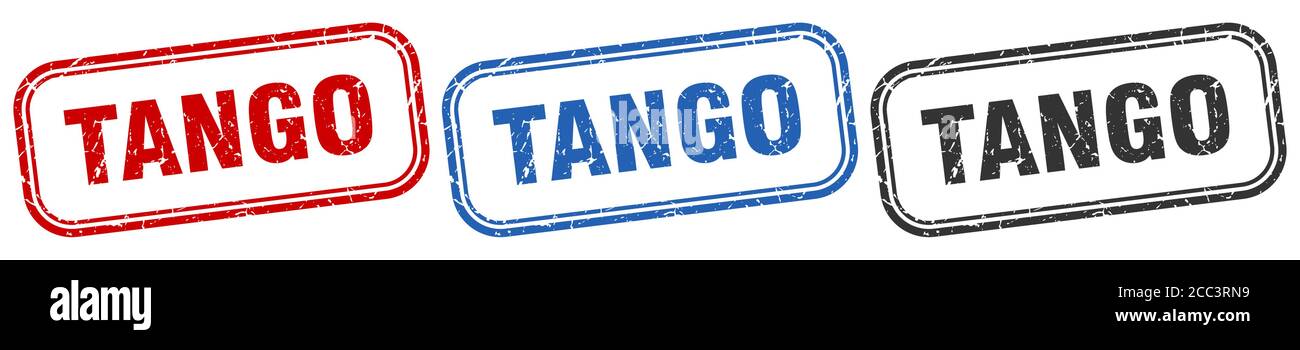 tango square isolated sign set. tango stamp Stock Vector Image & Art ...
