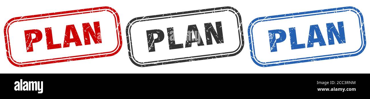 plan square isolated sign set. plan stamp Stock Vector Image & Art - Alamy