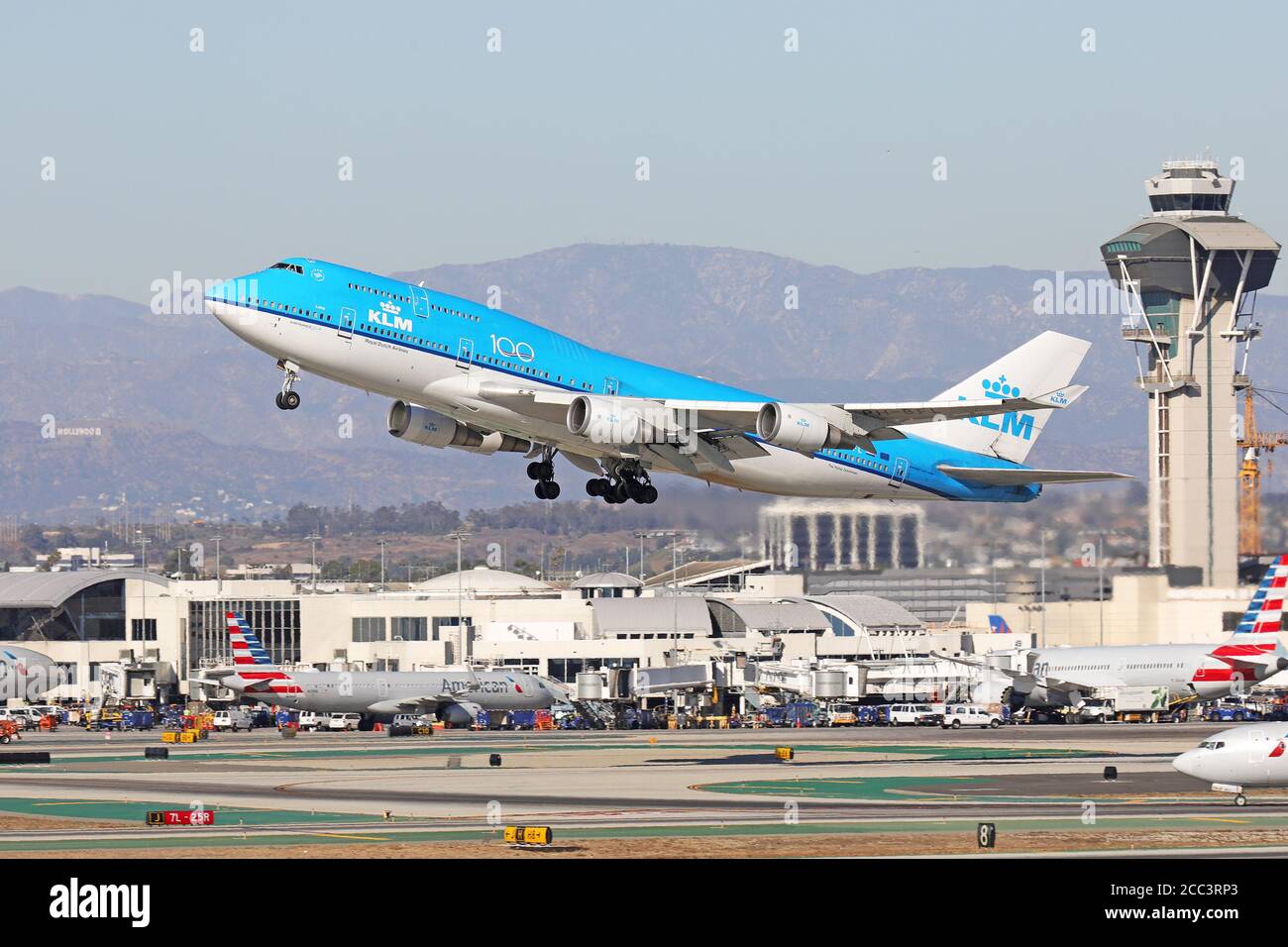 KLM Boeing 747 departing LAX Stock Photo - Alamy