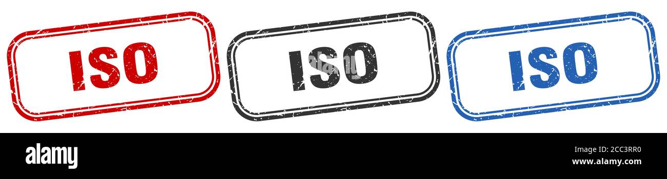 iso square isolated sign set. iso stamp Stock Vector Image & Art - Alamy