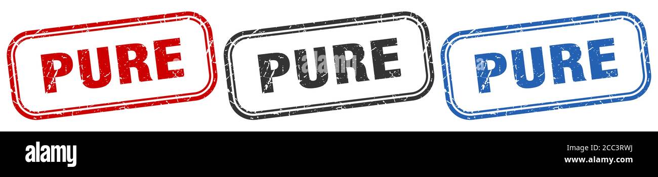 pure square isolated sign set. pure stamp Stock Vector Image & Art - Alamy