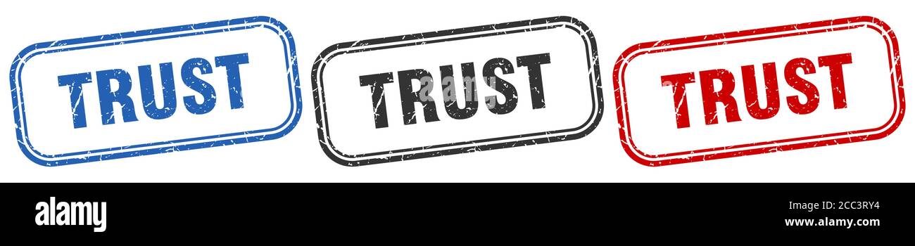 trust square isolated sign set. trust stamp Stock Vector Image & Art ...