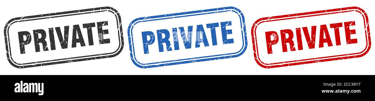 private square isolated sign set. private stamp Stock Vector Image ...