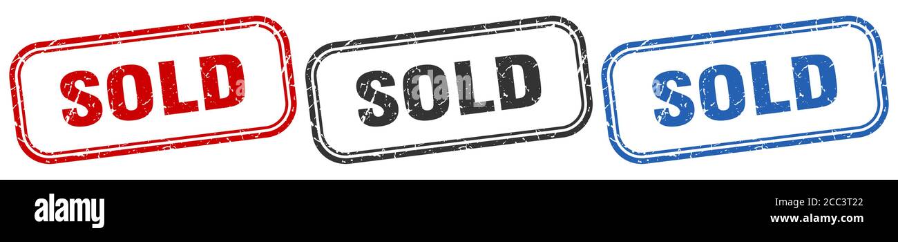sold square isolated sign set. sold stamp Stock Vector Image & Art - Alamy