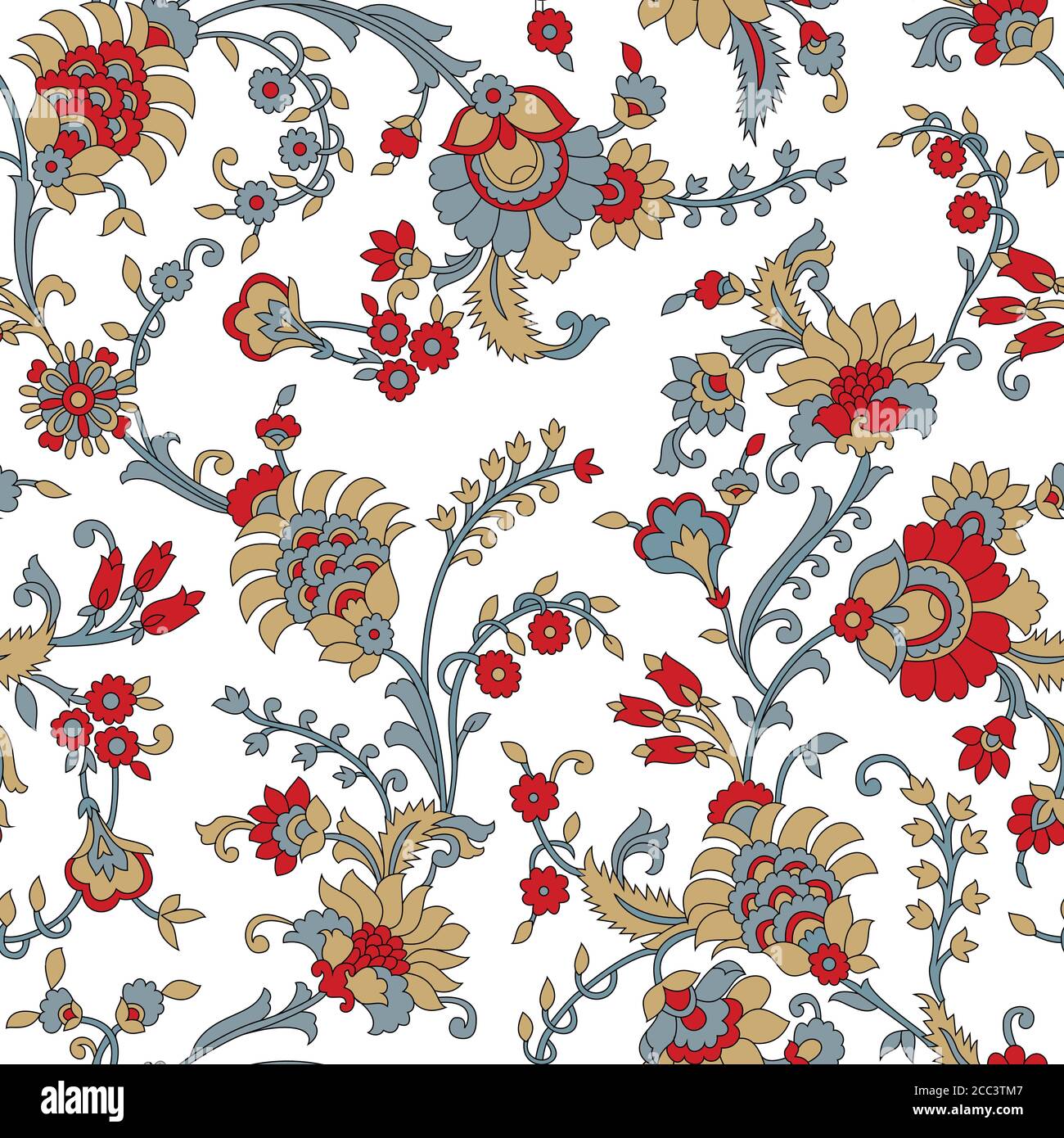 traditional indian paisley pattern on white background Stock Vector ...