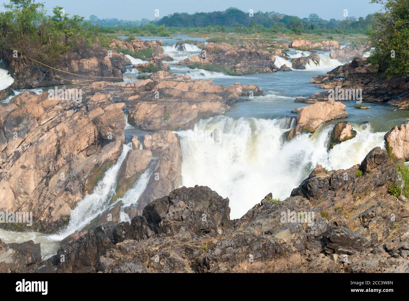 Champasak, Laos - Li Phi Falls (Tat Somphamit) on Mekong River. a ...