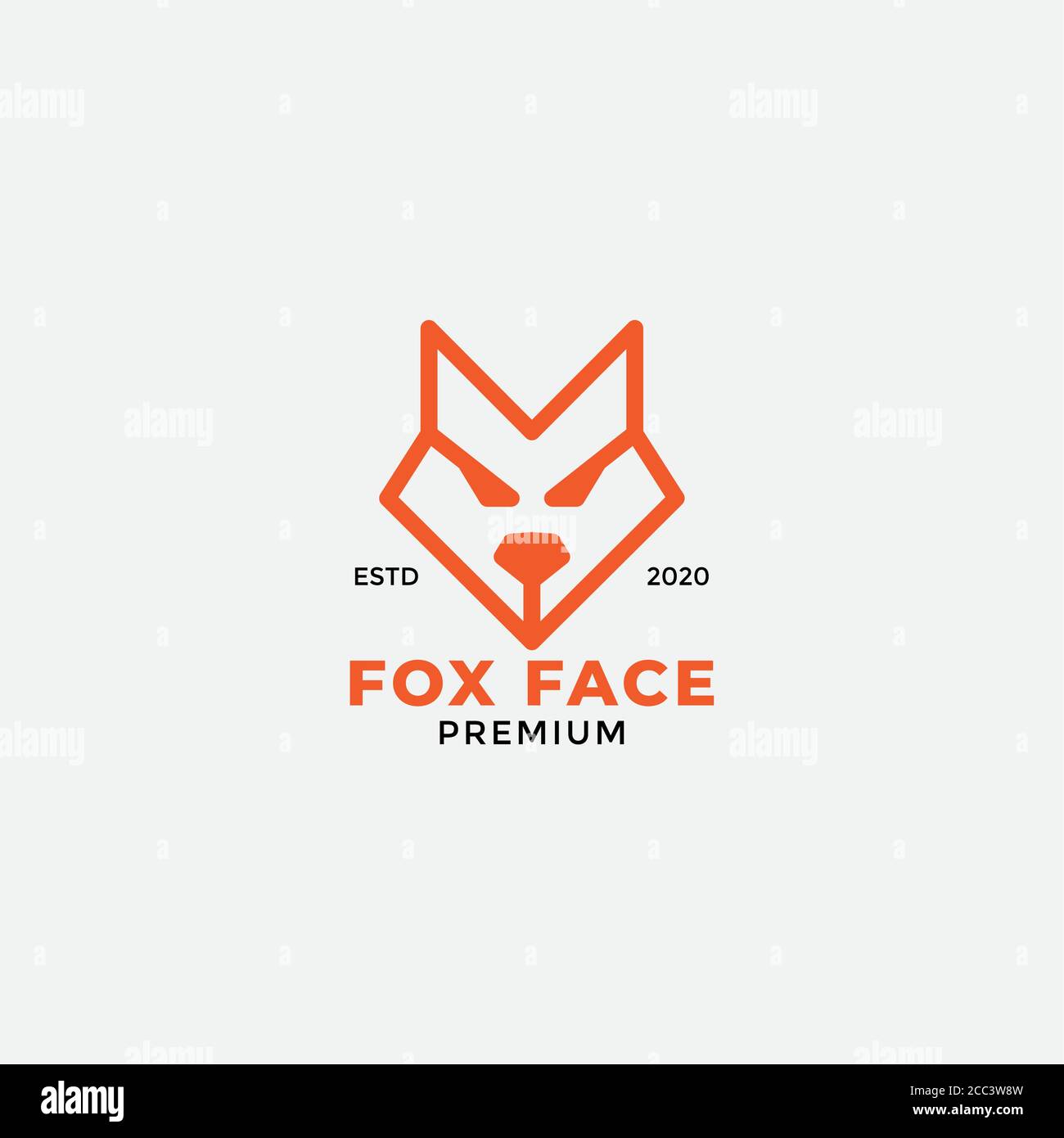 angry fox face head logo design line style Stock Vector Image & Art - Alamy