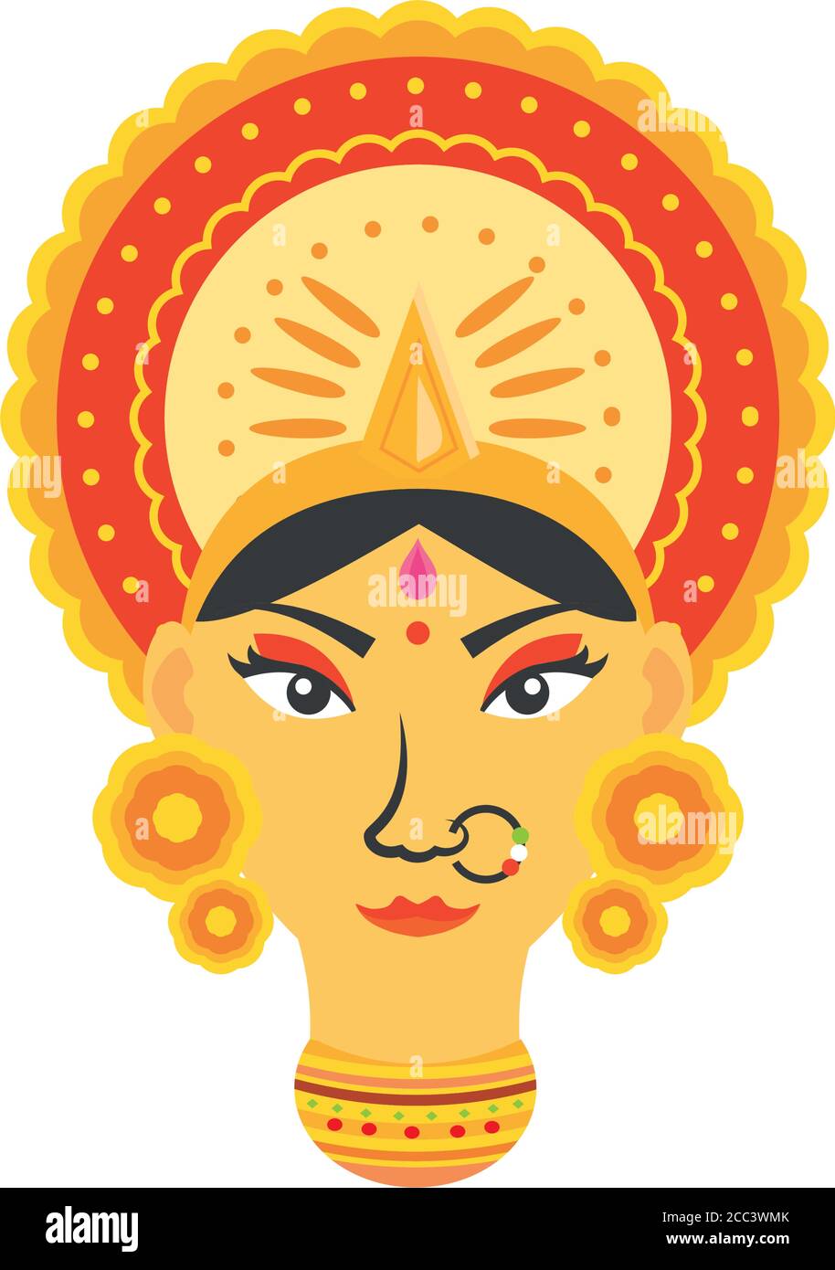 face of goddess durga in white background vector illustration design ...