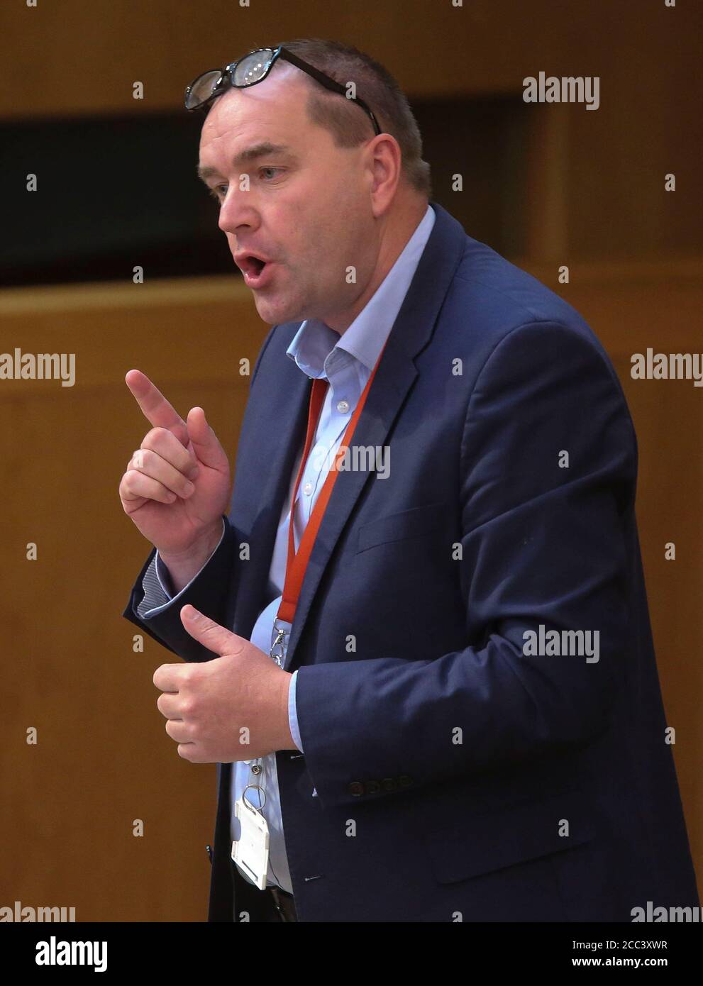 Scottish Labour MSP Neil Findlay during questions in the Scottish ...