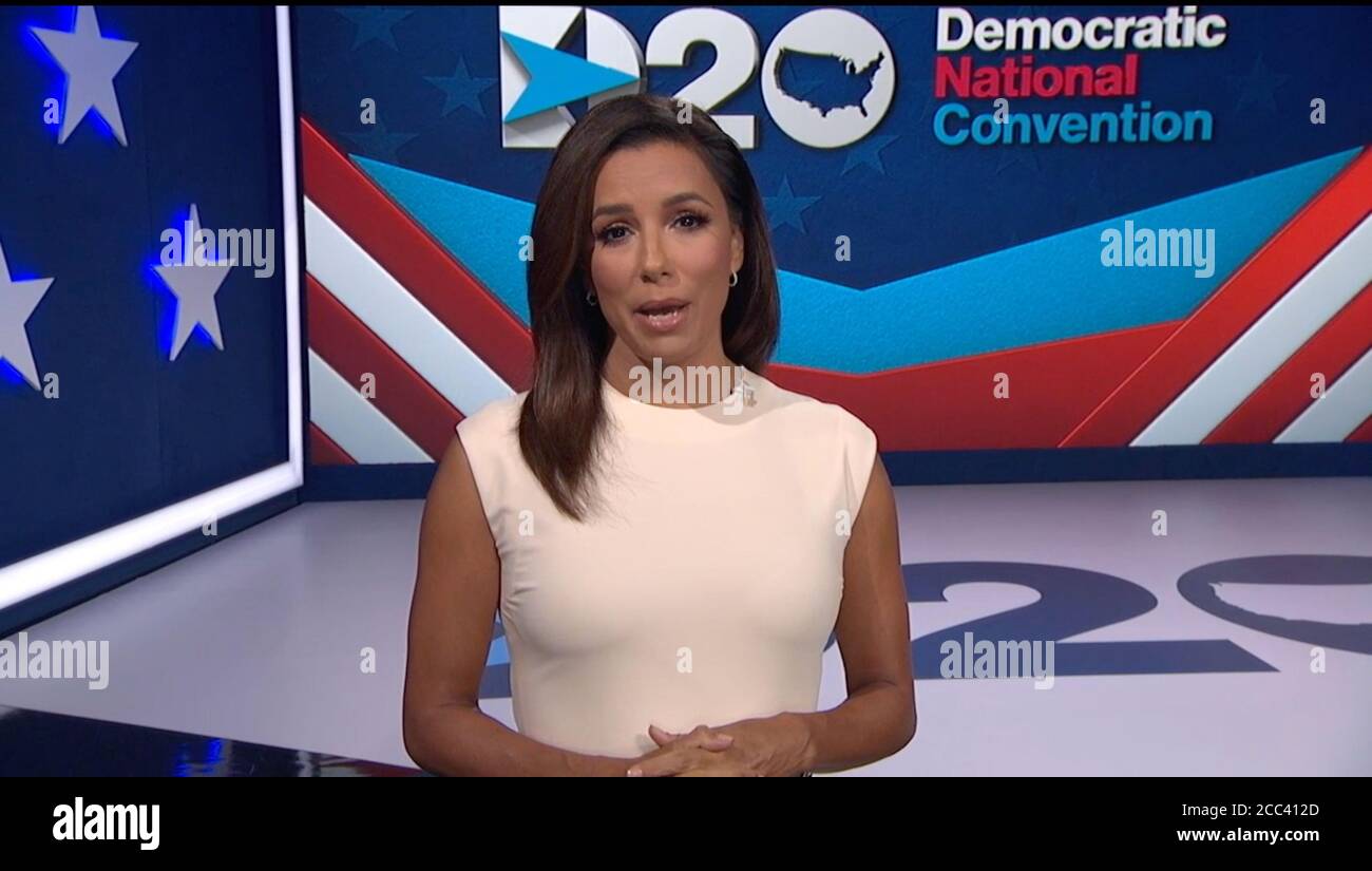 In this image from the Democratic National Convention video feed ...