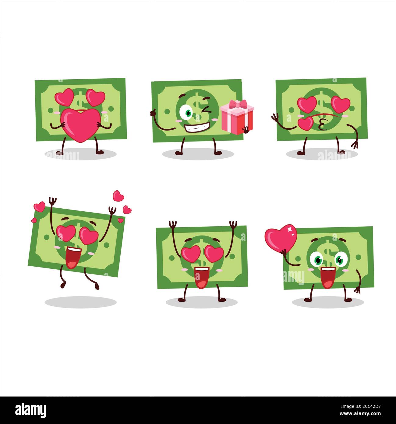 Money cartoon character with love cute emoticon Stock Vector Image ...
