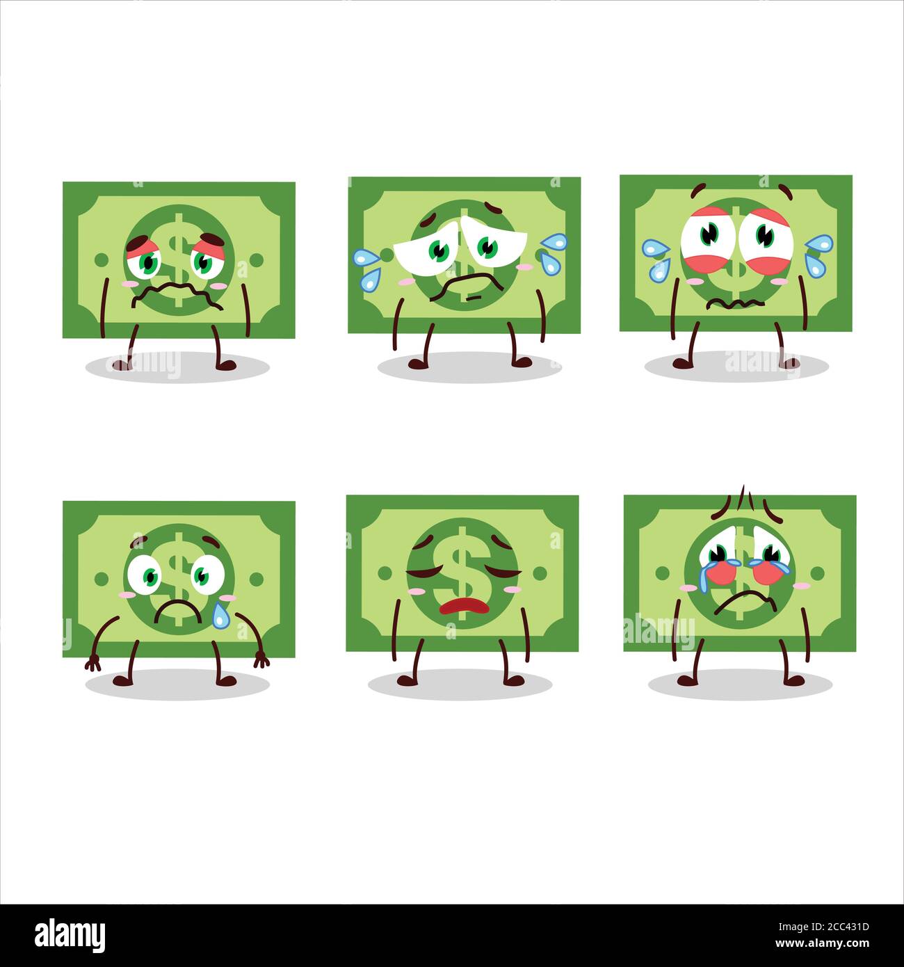 Money cartoon in character with sad expression Stock Vector Image & Art ...