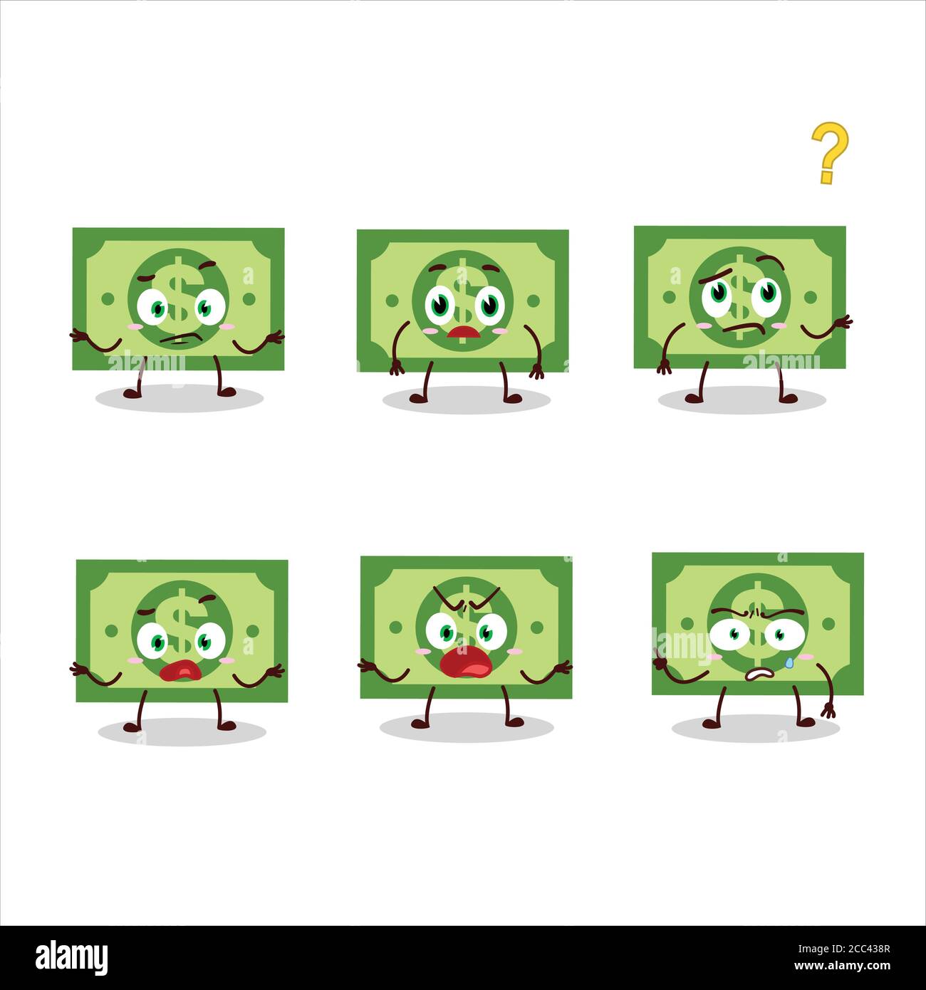 Cartoon character of money with what expression Stock Vector Image ...