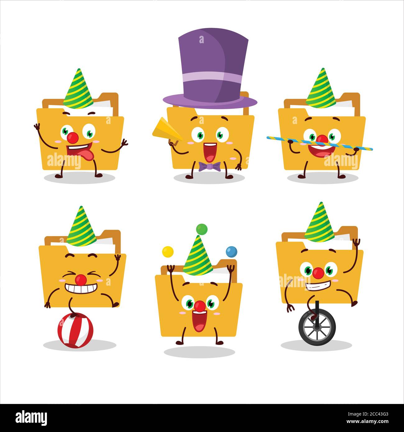 Cartoon character of file folder a with various circus shows Stock ...
