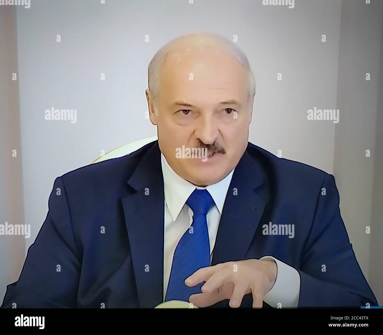 President of Belarus Alexander Lukashenko. Photo from the TV screen 08 ...
