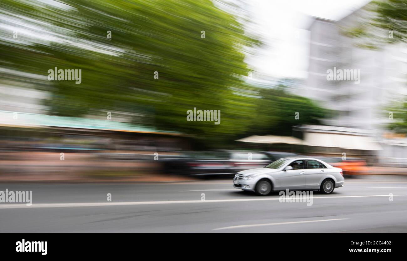 18 August 2020, Lower Saxony, Hanover: A car is driving through the ...