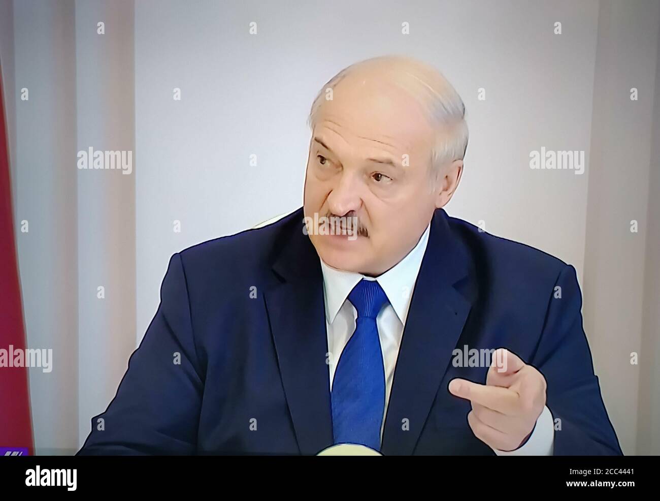 President of Belarus Alexander Lukashenko. Photo from the TV screen 08 ...
