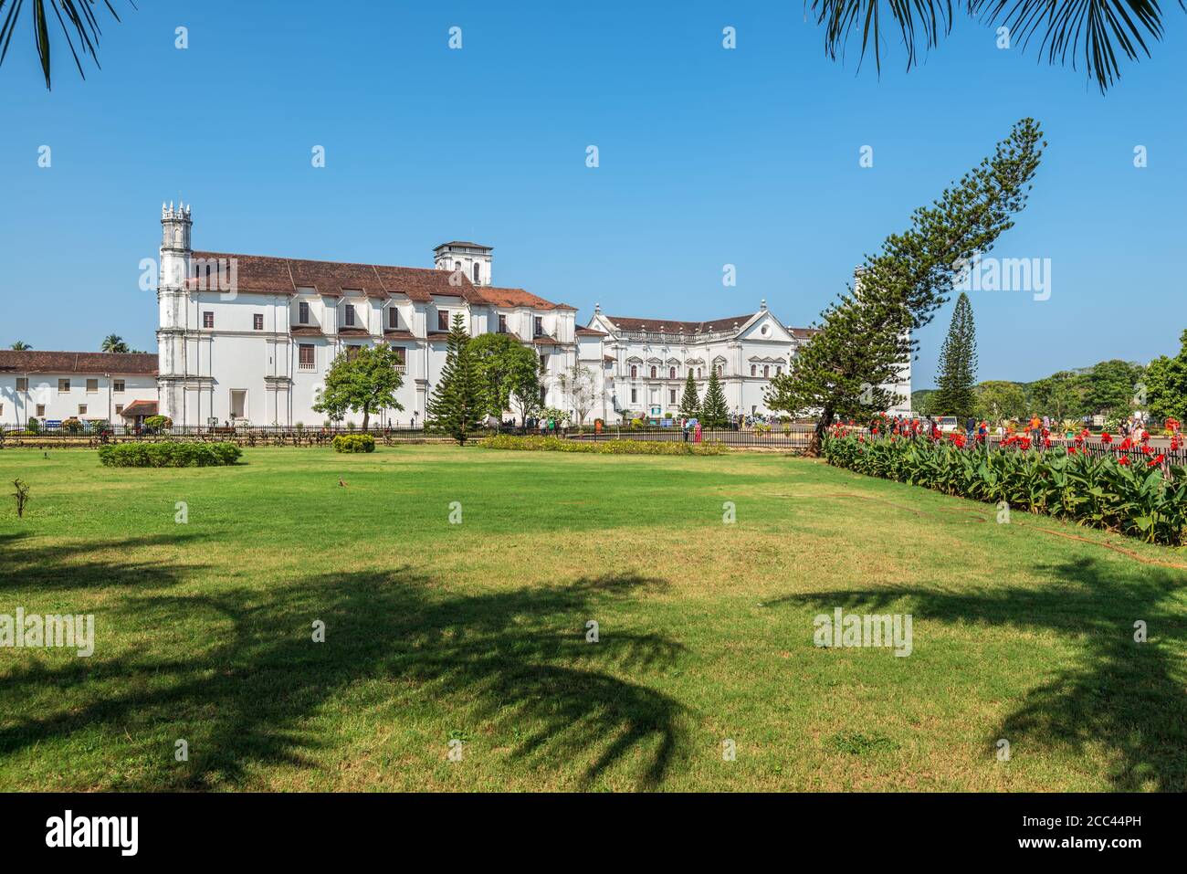 Old Goa, India - November 23, 2019: Wide angle view of the Catholic ...