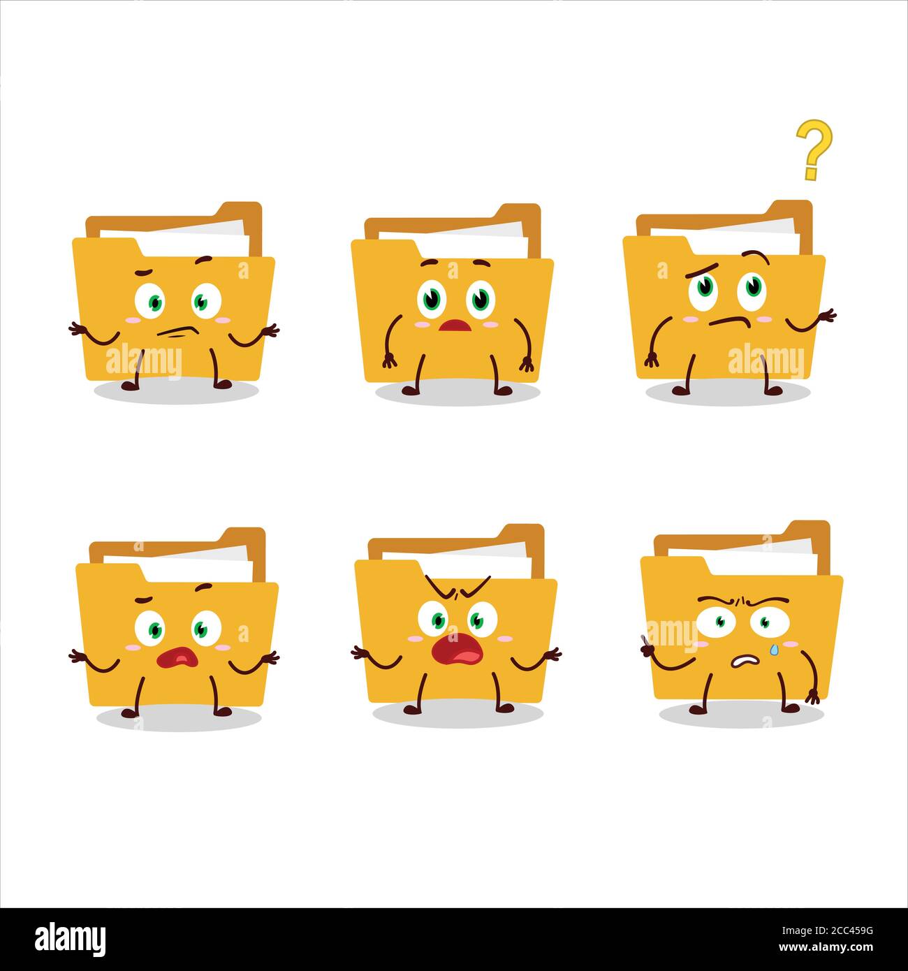 Cartoon character of file folder a with what expression Stock Vector ...