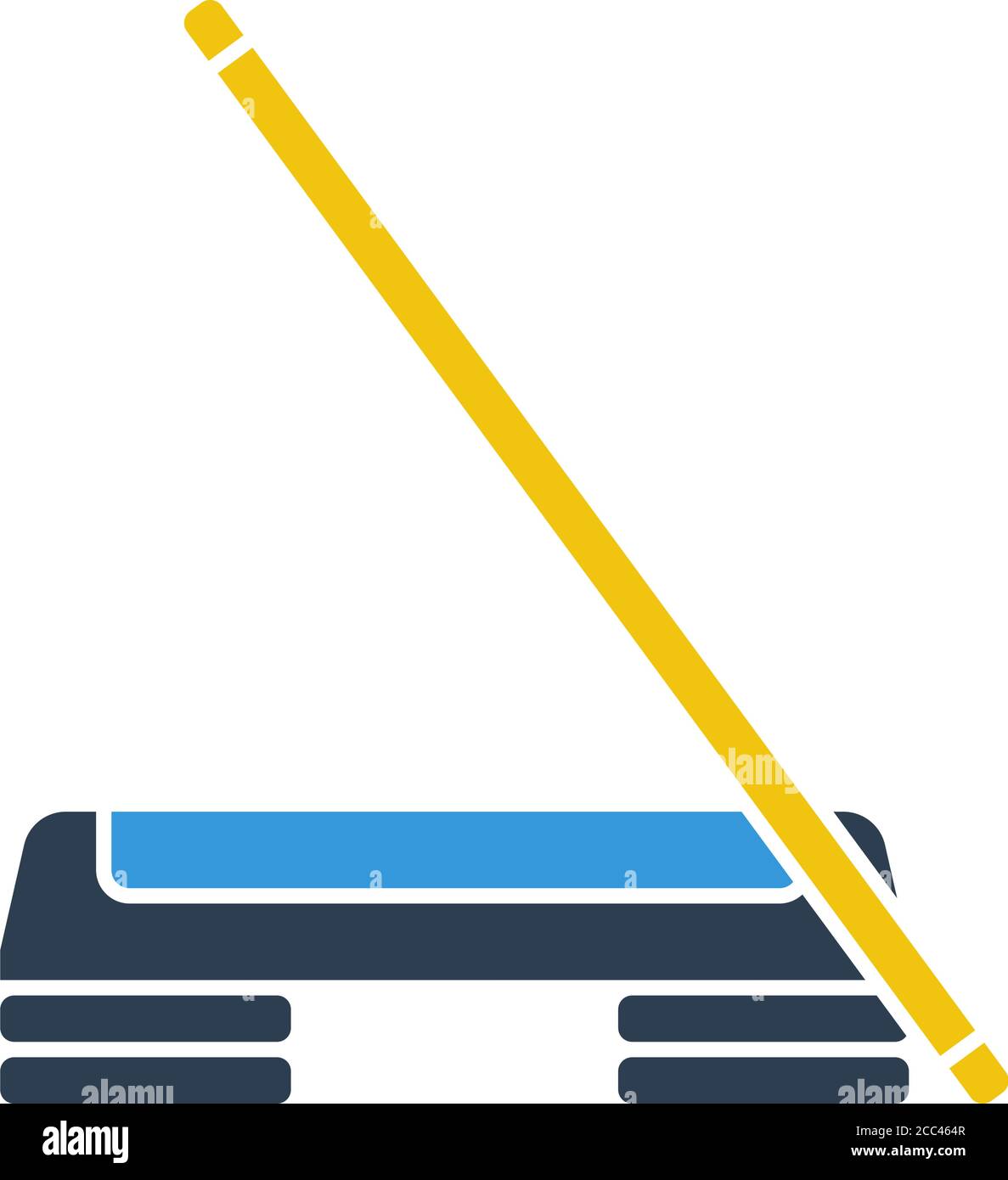 Icon Of Step Board And Stick. Flat Color Design. Vector Illustration ...