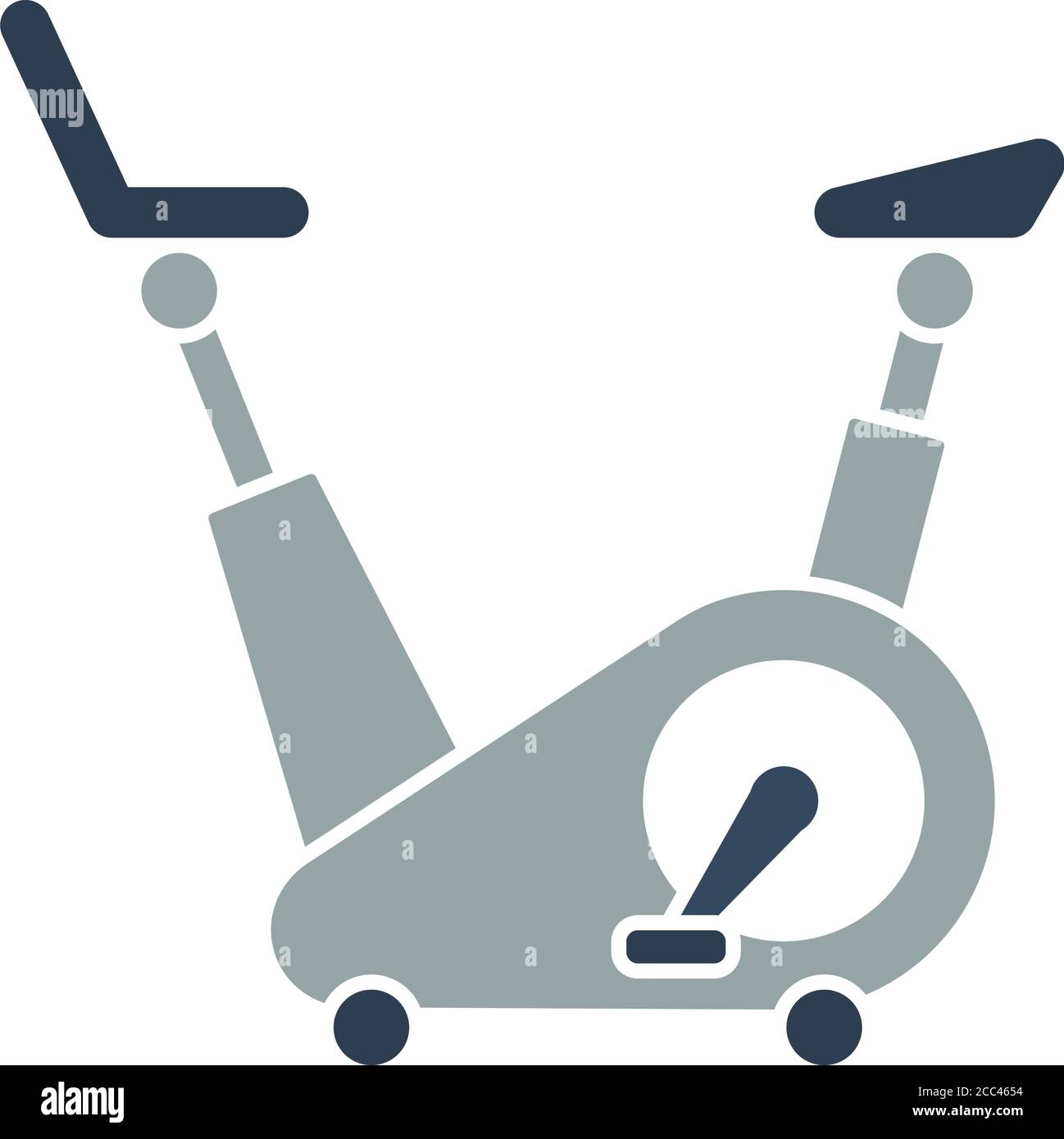 Icon Of Exercise Bicycle. Flat Color Design. Vector Illustration Stock ...