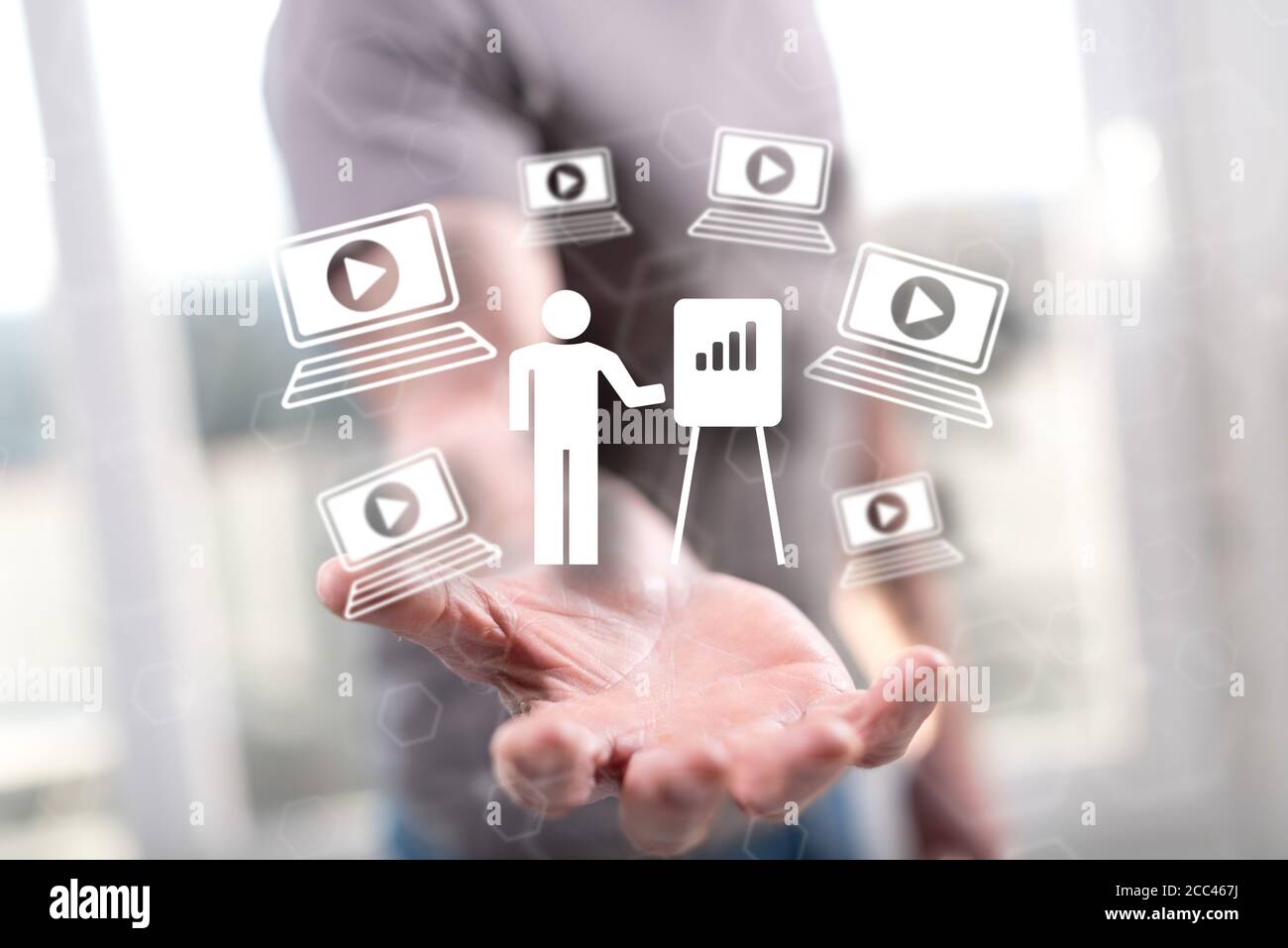 Webinar concept above hand hi-res stock photography and images - Alamy