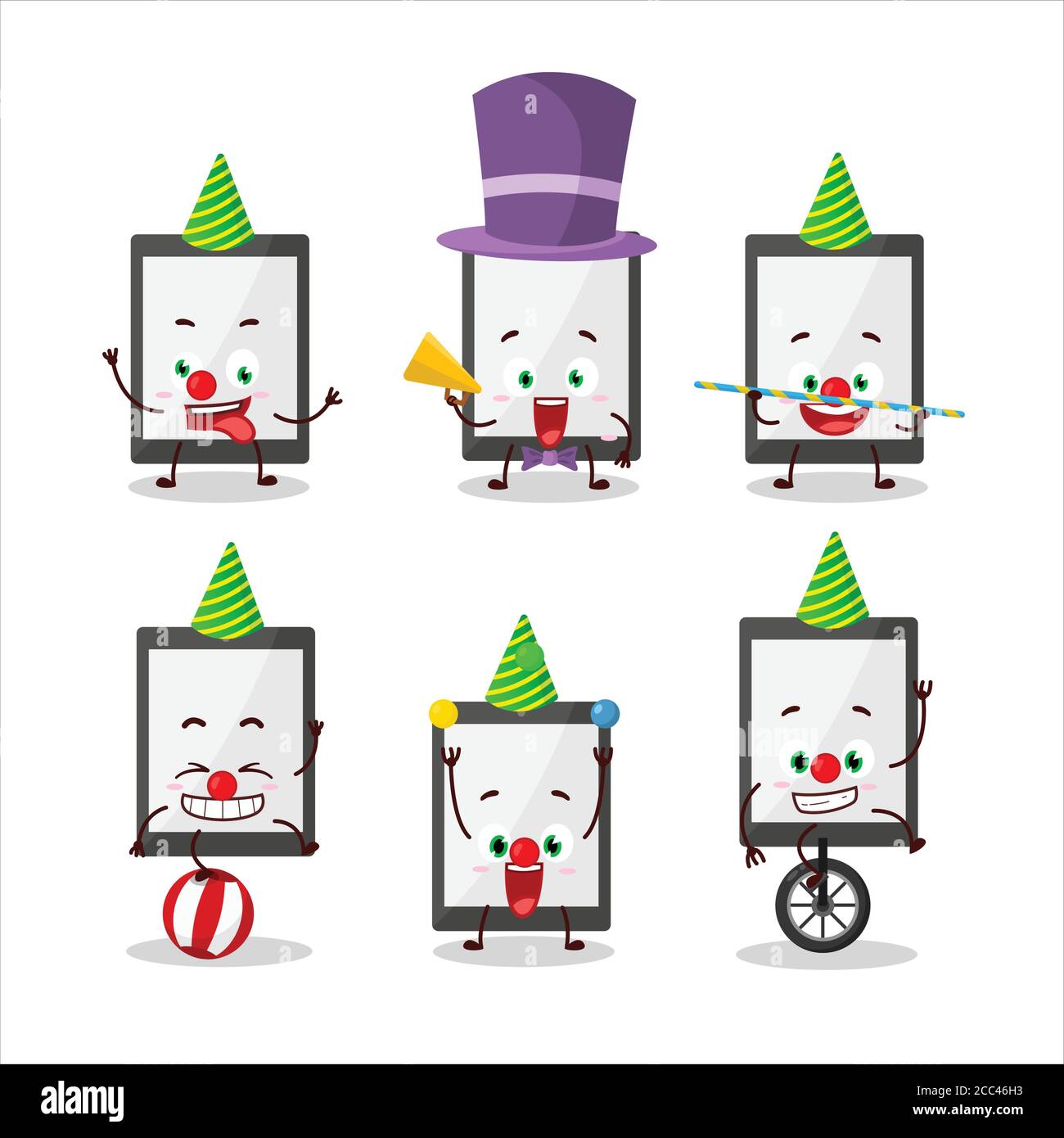 Cartoon character of tablet with various circus shows Stock Vector ...