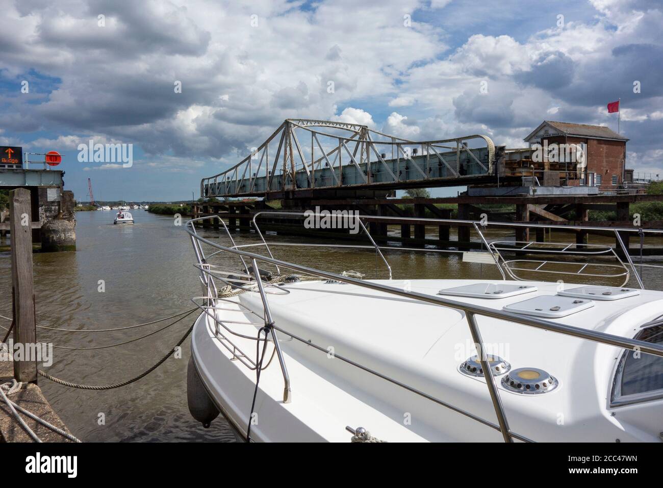 Reedham railway swing bridge Stock Photo - Alamy