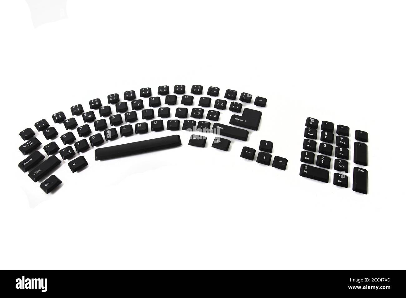 ergonomic keyboard isolated on the white background Stock Photo - Alamy
