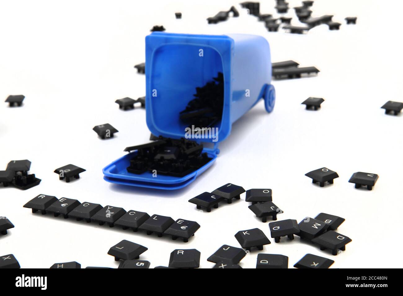 word recycle from keyboard keys isolated on the white background Stock ...