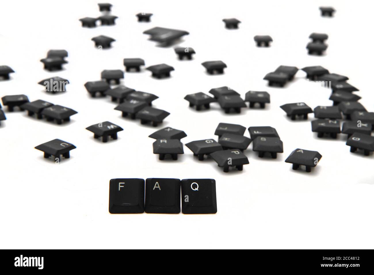 FAQ word from keyboard keys isolated on the white background Stock ...